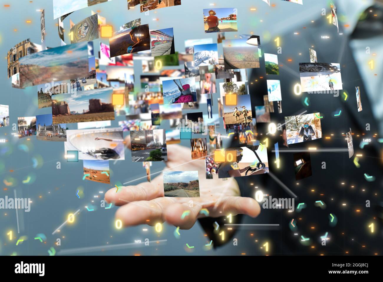 Code data concept in hand digital 3d Stock Photo - Alamy