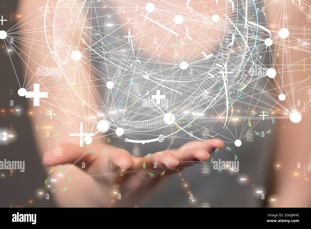 Team work connection digital concept Stock Photo - Alamy