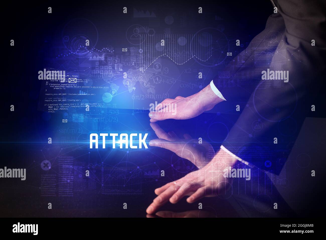 Hand touching digital table concept Stock Photo - Alamy