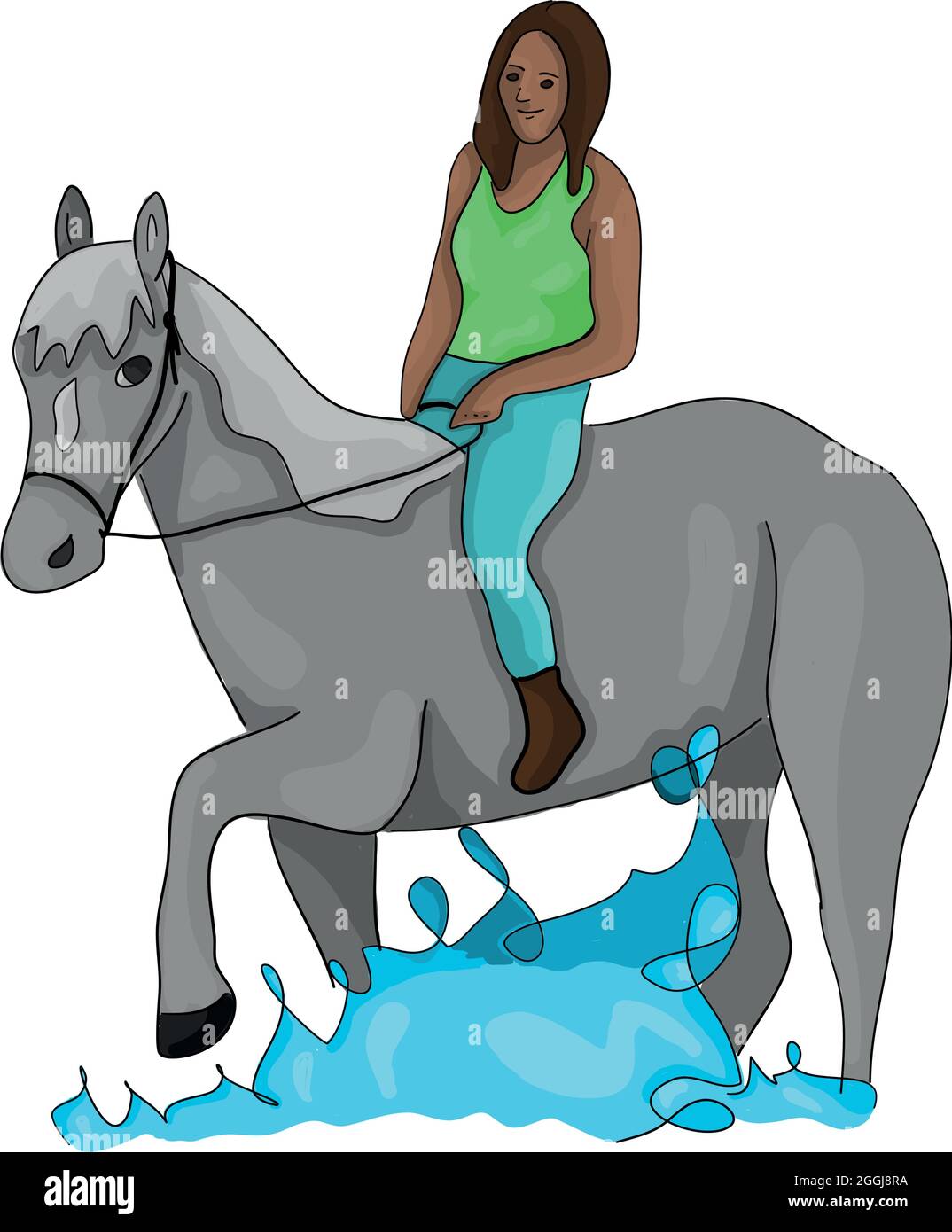 Horsey girl Stock Vector Images - Alamy