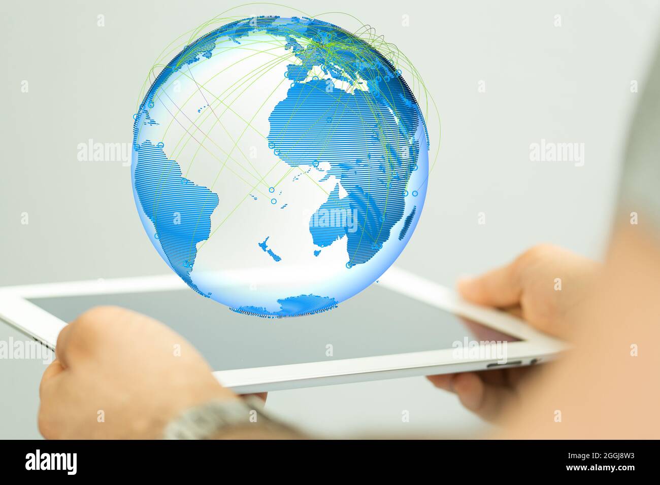 Digital earth connection concept 3d Stock Photo - Alamy