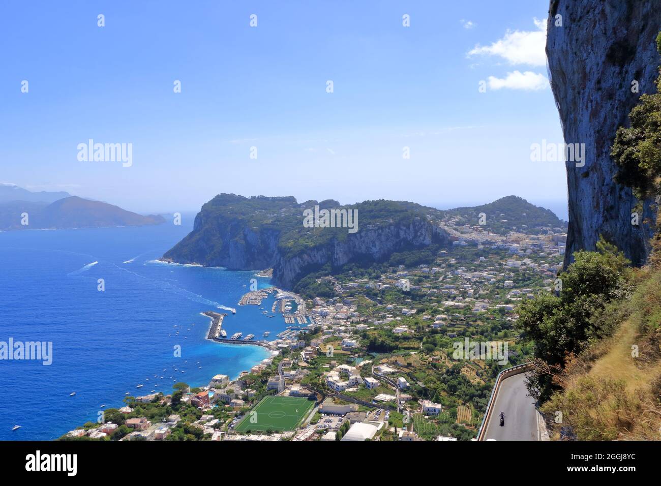 panoramic view high above the sea in Capri, Capri island in Italy Stock ...