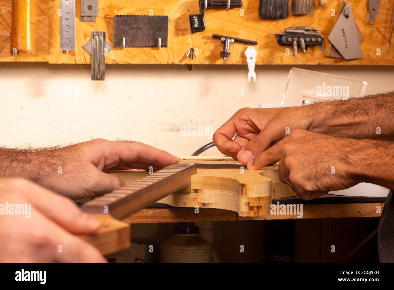 luthier working in his workshop Stock Photo - Alamy