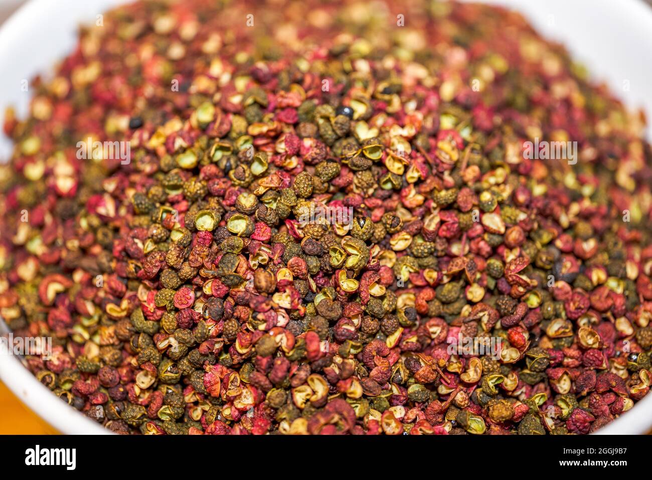 Closeup of a bowl of Chinese traditional dried red pepper Stock Photo ...