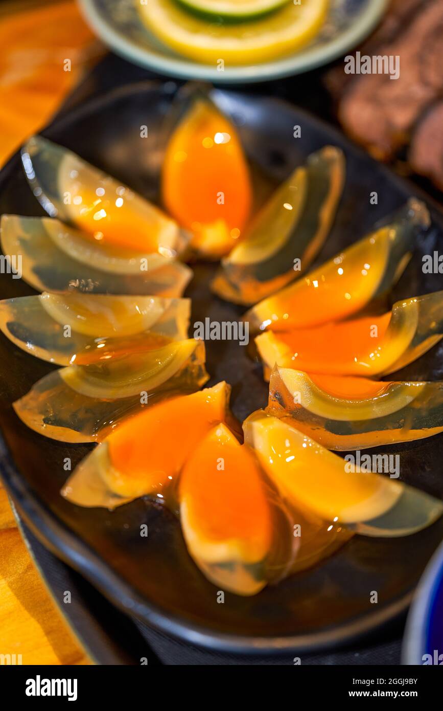 Preserved eggs with cold dressing hi-res stock photography and images ...