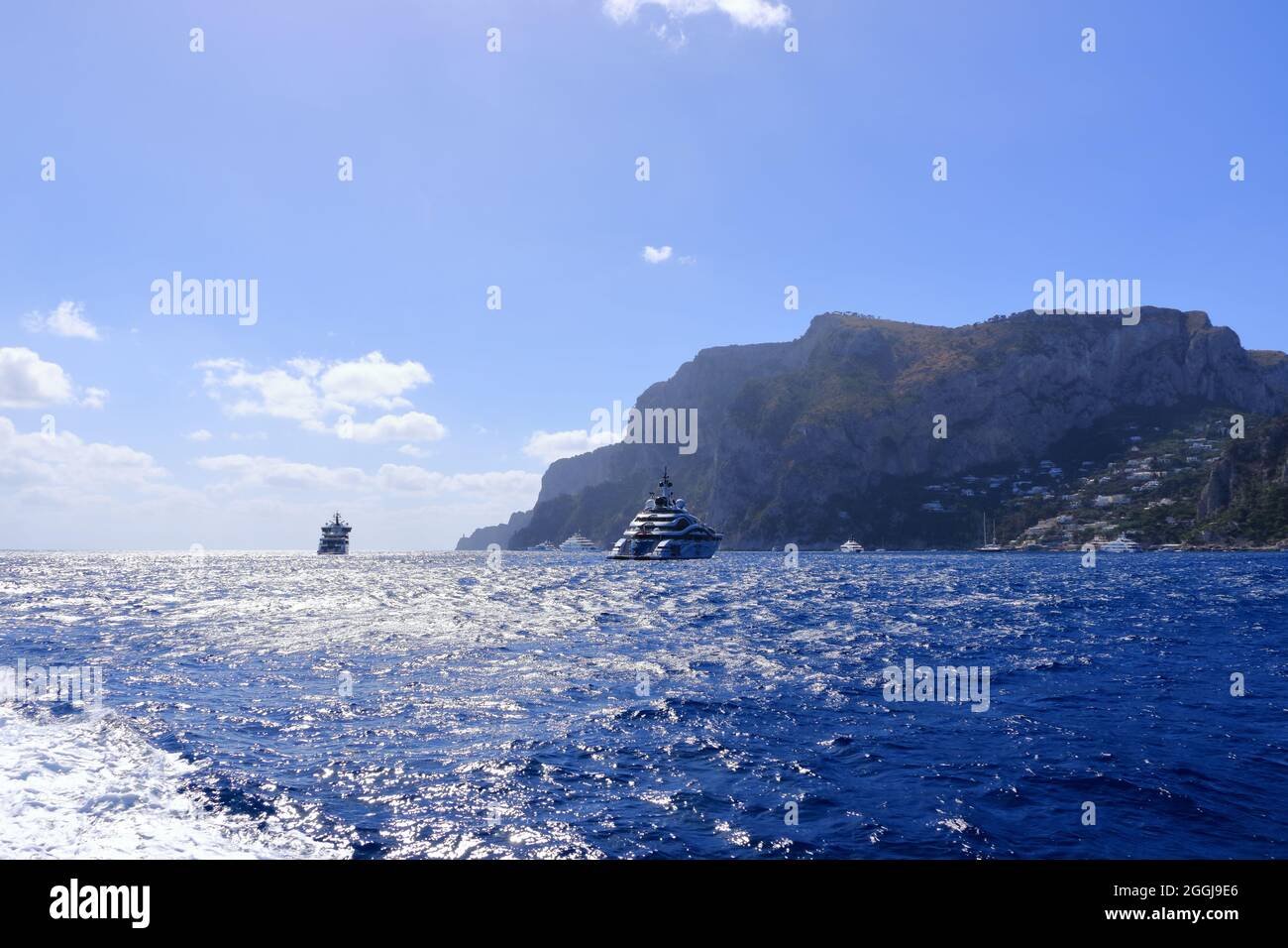 Marina Piccola on Capri Island from the sea, Italy, Europe Stock Photo ...