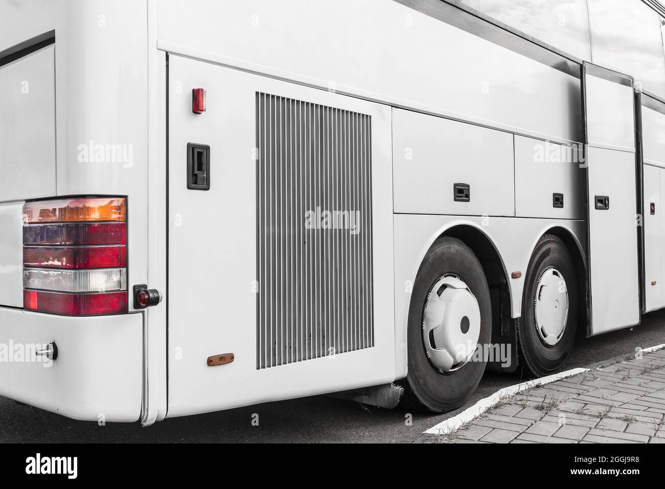 Ventilation grille and engine ventilation air system at bus transport ...