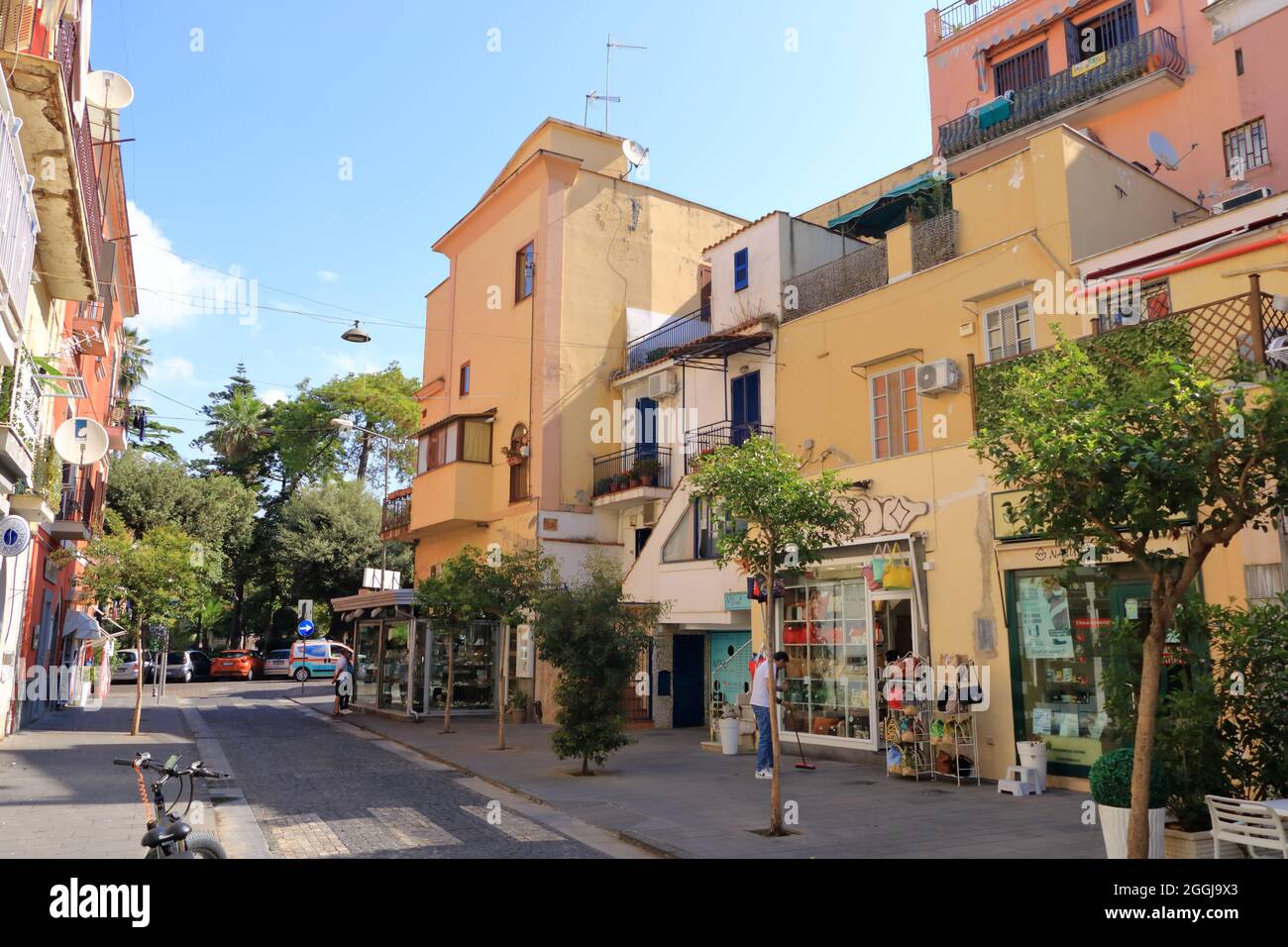 July 17 2021 - Pozzuoli, Italy: View of the typical residential ...