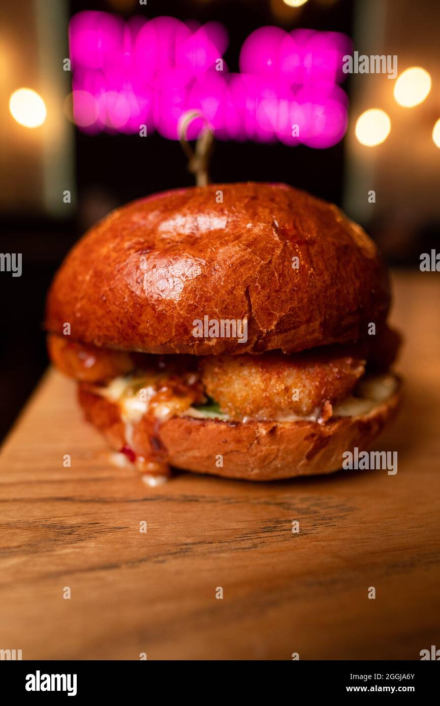 Vertical shot of a delicious sandwich at a restaurant Stock Photo - Alamy