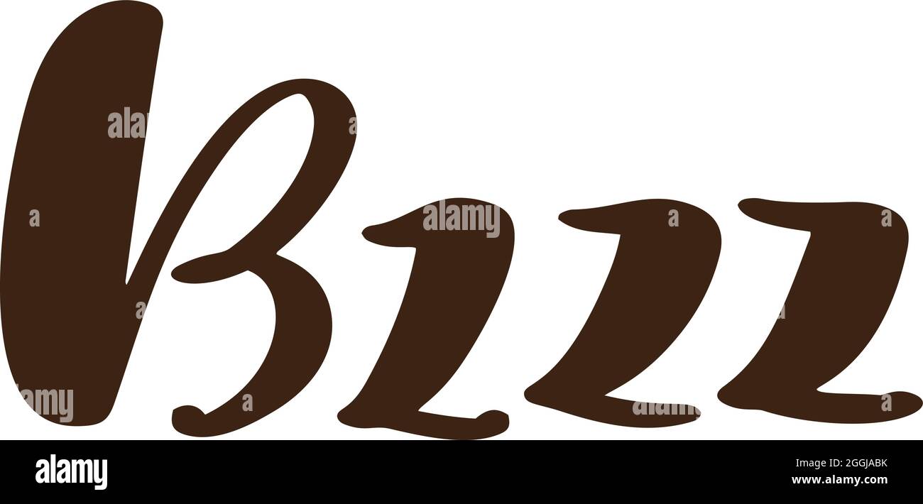 Bzzz vector calligraphy lettering text bee honey. CuteHand lettering ...