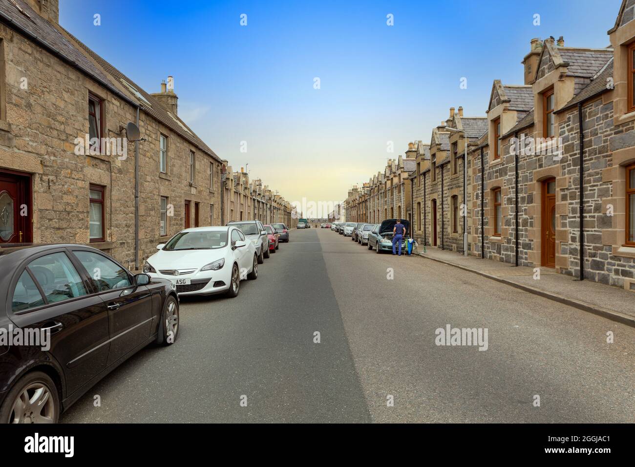 Street architecture with typical english buildings and architecture ...