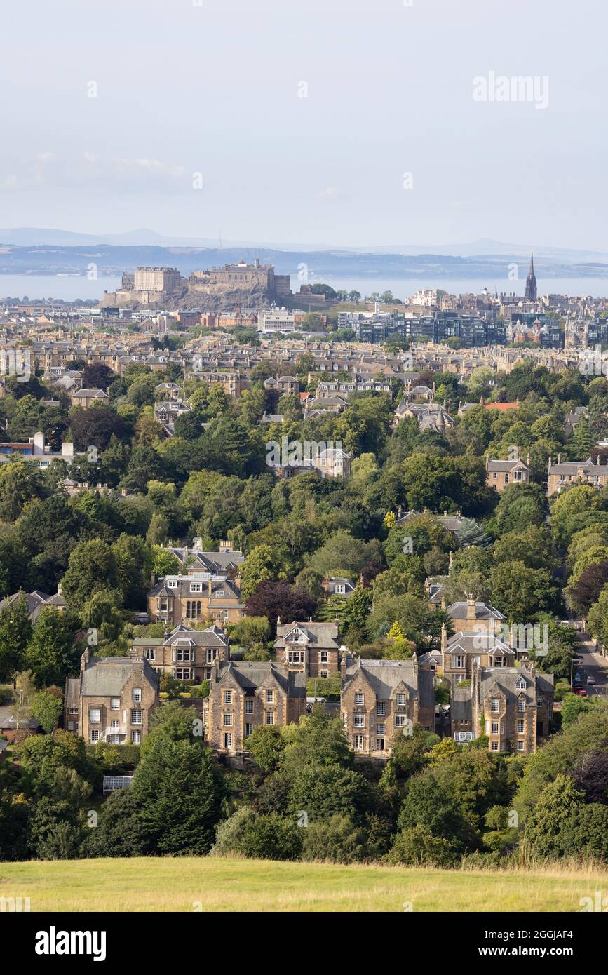 Edinburgh city - Edinburgh skyline seen from Blackford Hill; Edinburgh ...