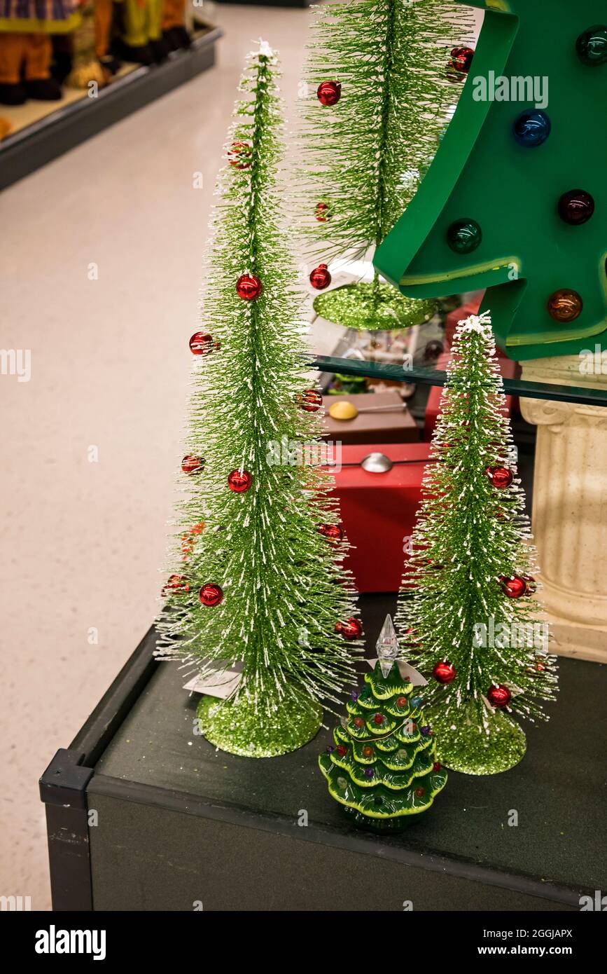 Christmas Decorations for sale in a crafts store Stock Photo - Alamy