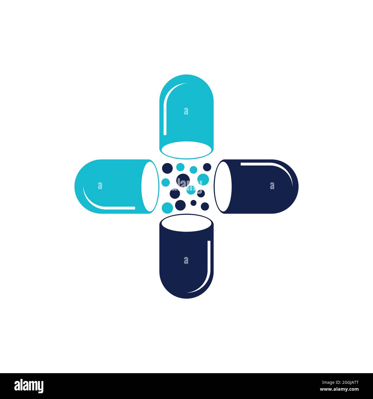 Pharmacy medical health care pills and capsule herbal vitamin logo and ...