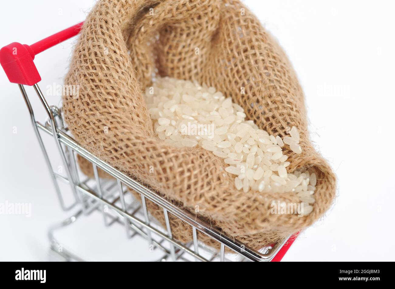 Round rice in trolley on white background Chinese food Stock Photo - Alamy