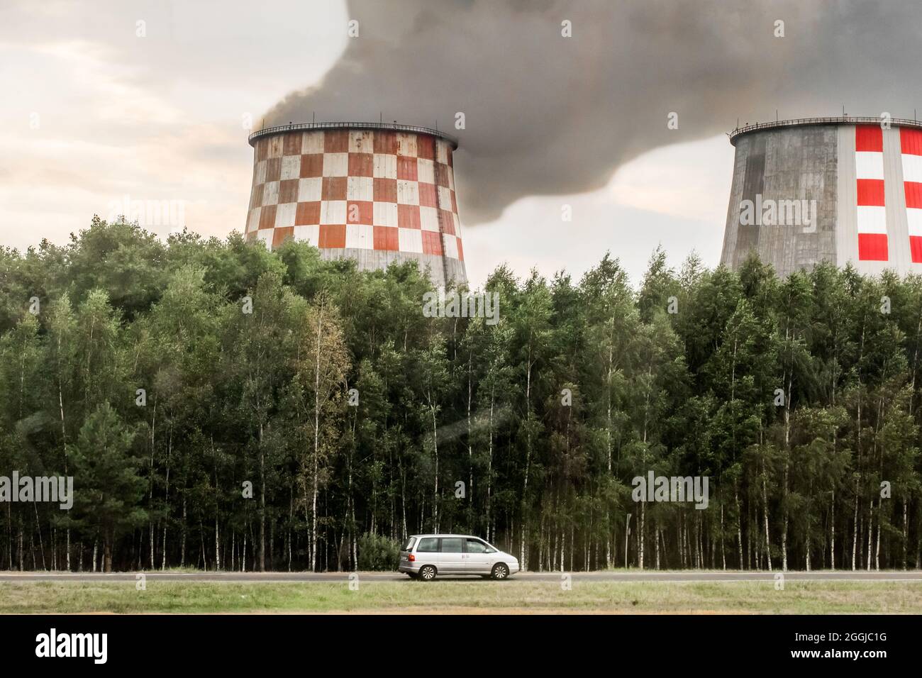 Pollution of the environment and ecology, atmosphere and nature. Dirty ...