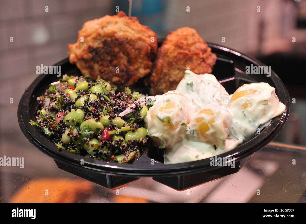 Copenhagen, Denmark.,01 September 2021 /Food display for sale lunch ...