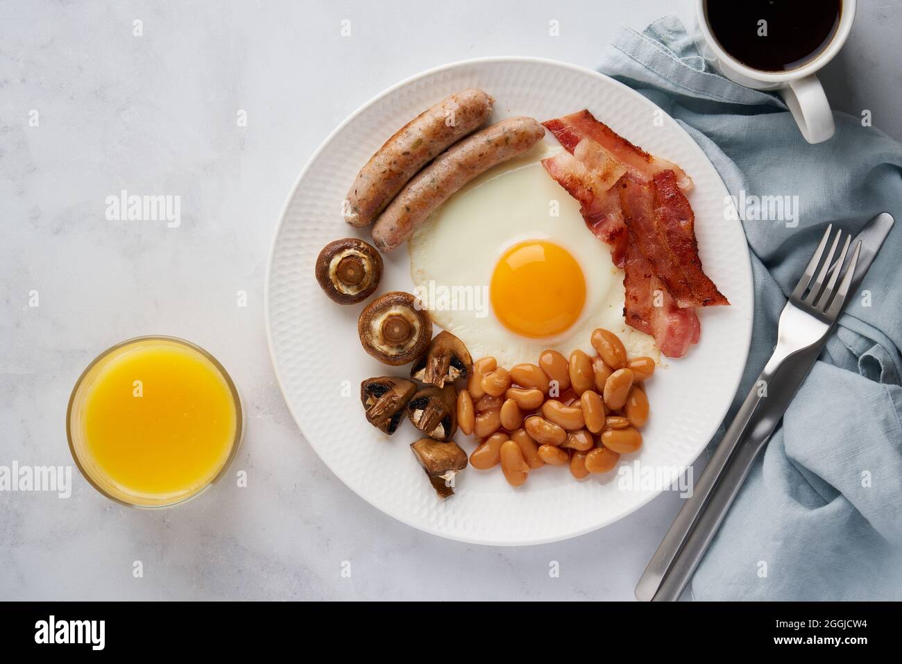 Fat english ketogenic breakfast. Rustic traditional morning meal. Top ...