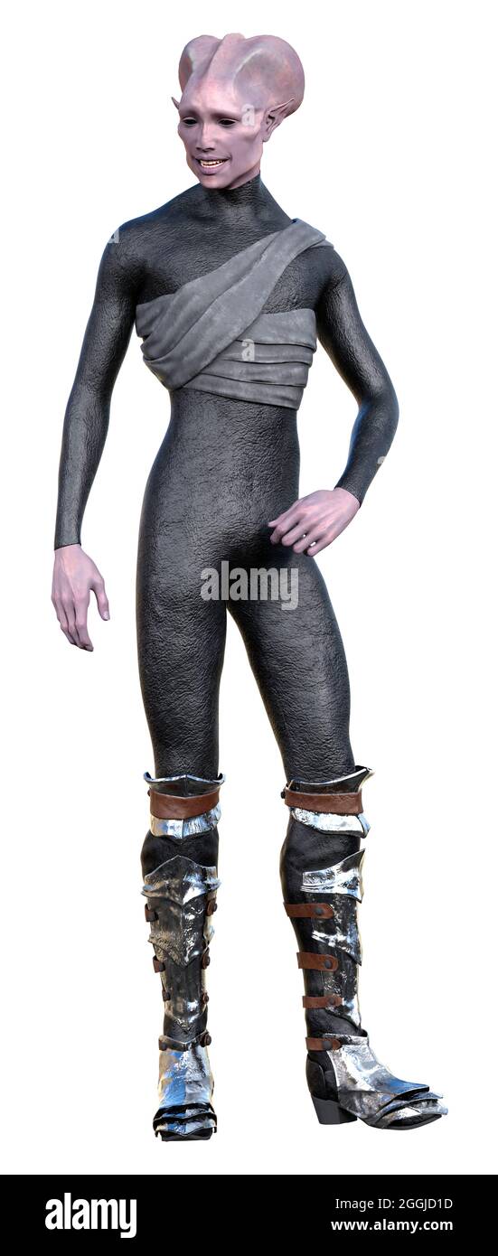 3D rendering of a fantasy alien isolated on white background Stock ...