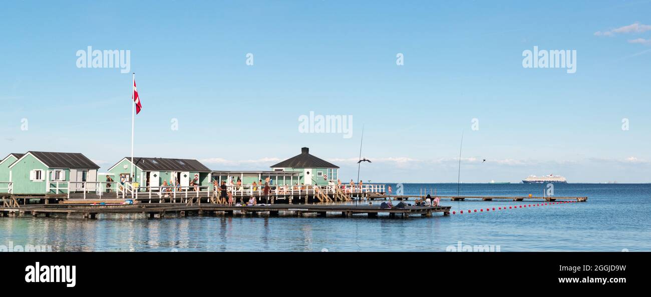 Charlottenlund Strand Strandpark, a beach park on the coast of Denmark ...
