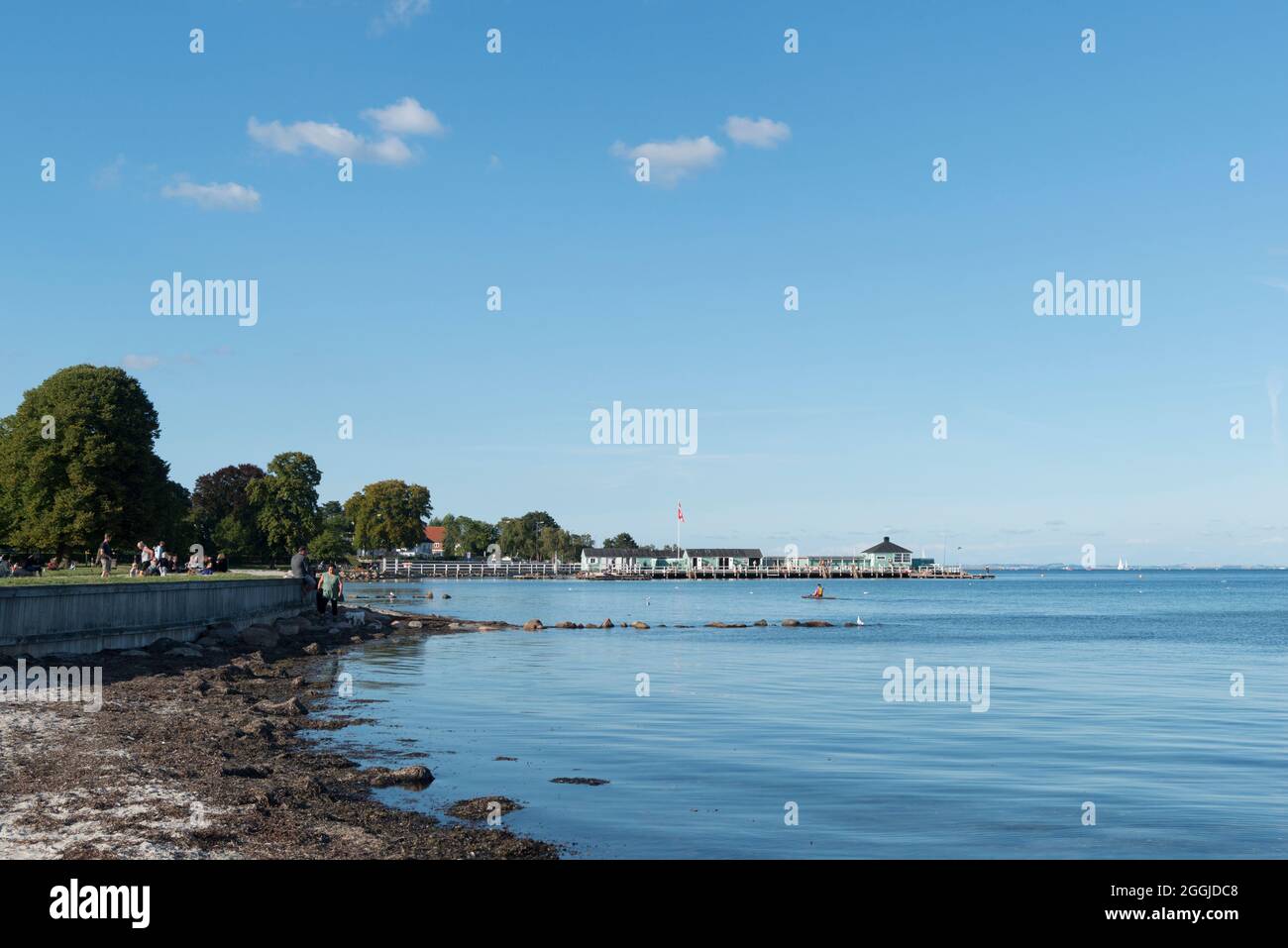 Charlottenlund Strand Strandpark, a beach park on the coast of Denmark ...