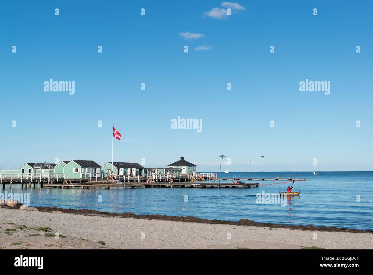 Charlottenlund Strand Strandpark, a beach park on the coast of Denmark ...
