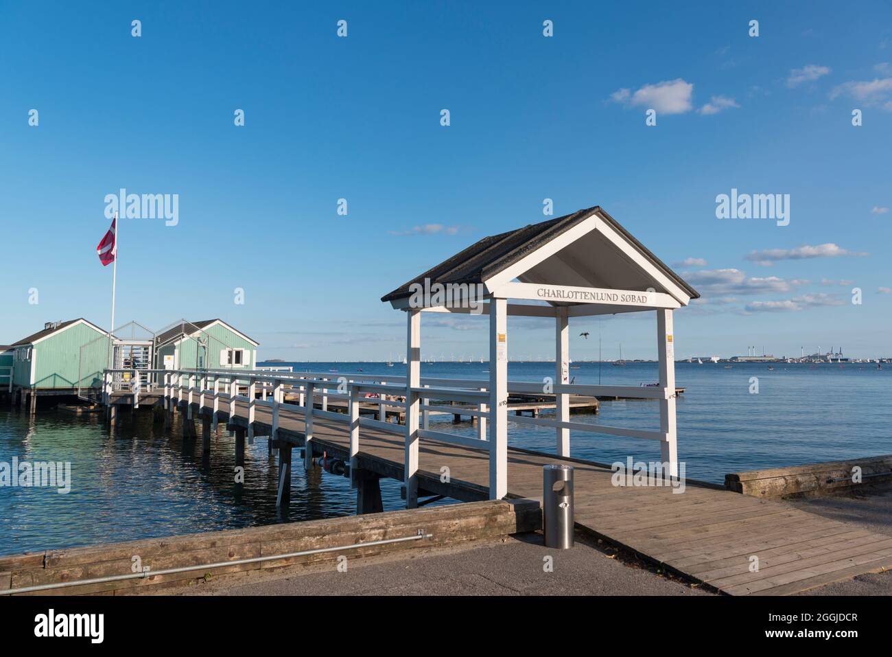 Charlottenlund Strand Strandpark, a beach park on the coast of Denmark ...