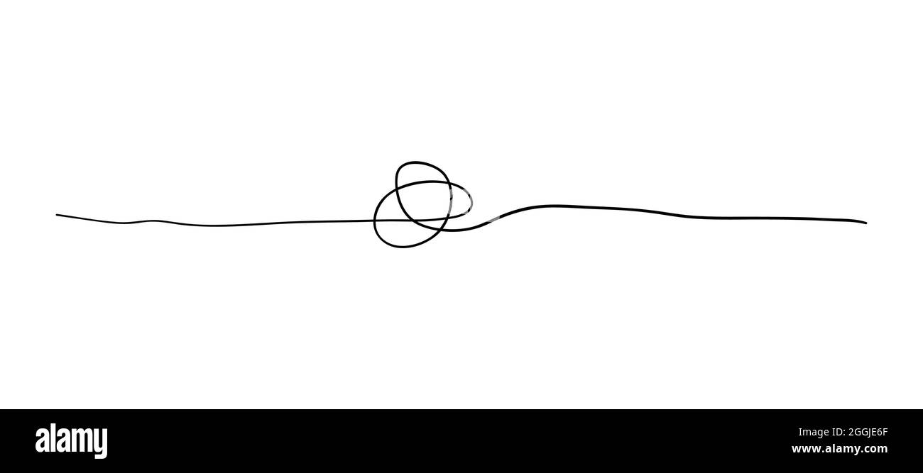 Random chaotic lines. Hand drawing insane tangled scribble clew. Vector ...