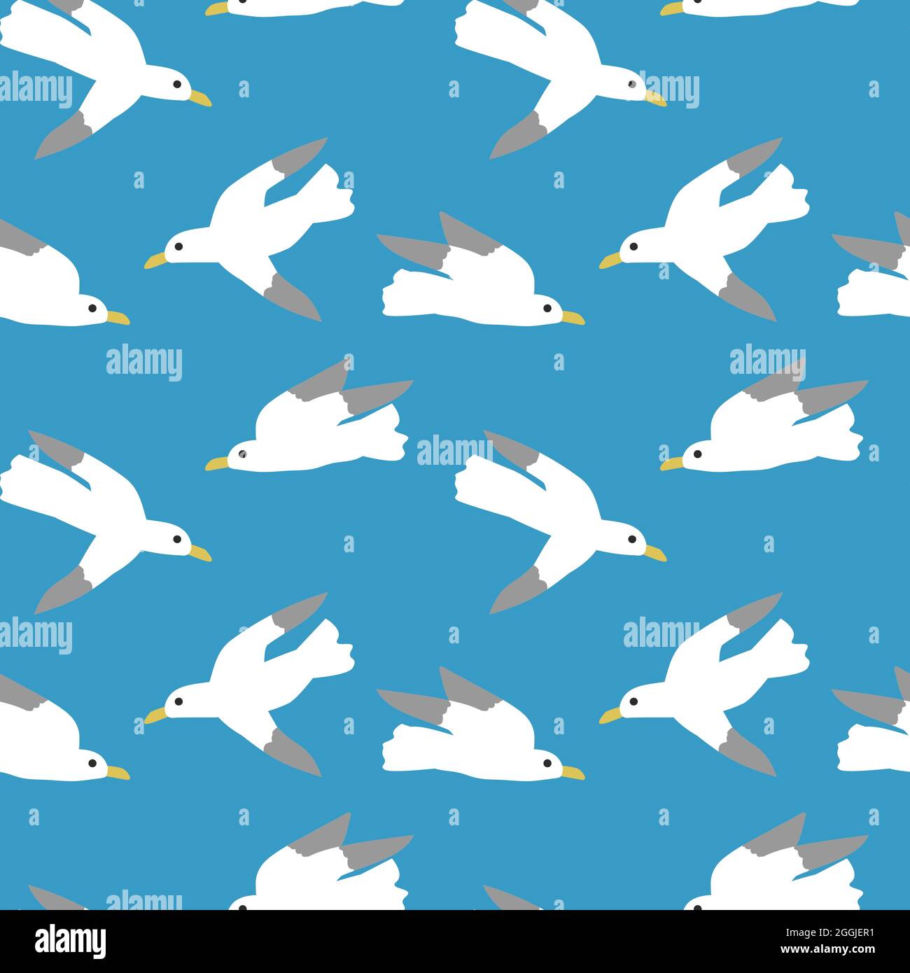 Seagull vector flat seamless pattern. Background for wallpaper ...