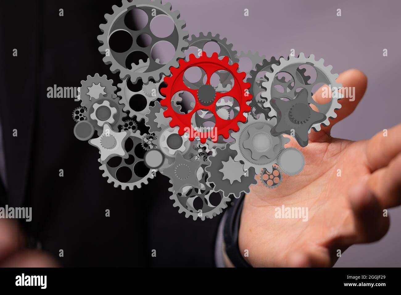 Male's hand holding an illustration of Engineering And Design Image ...