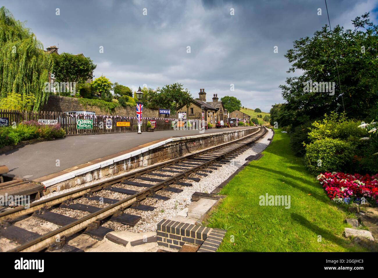 Oakworth railway station was built by the Keighley and Worth Valley ...