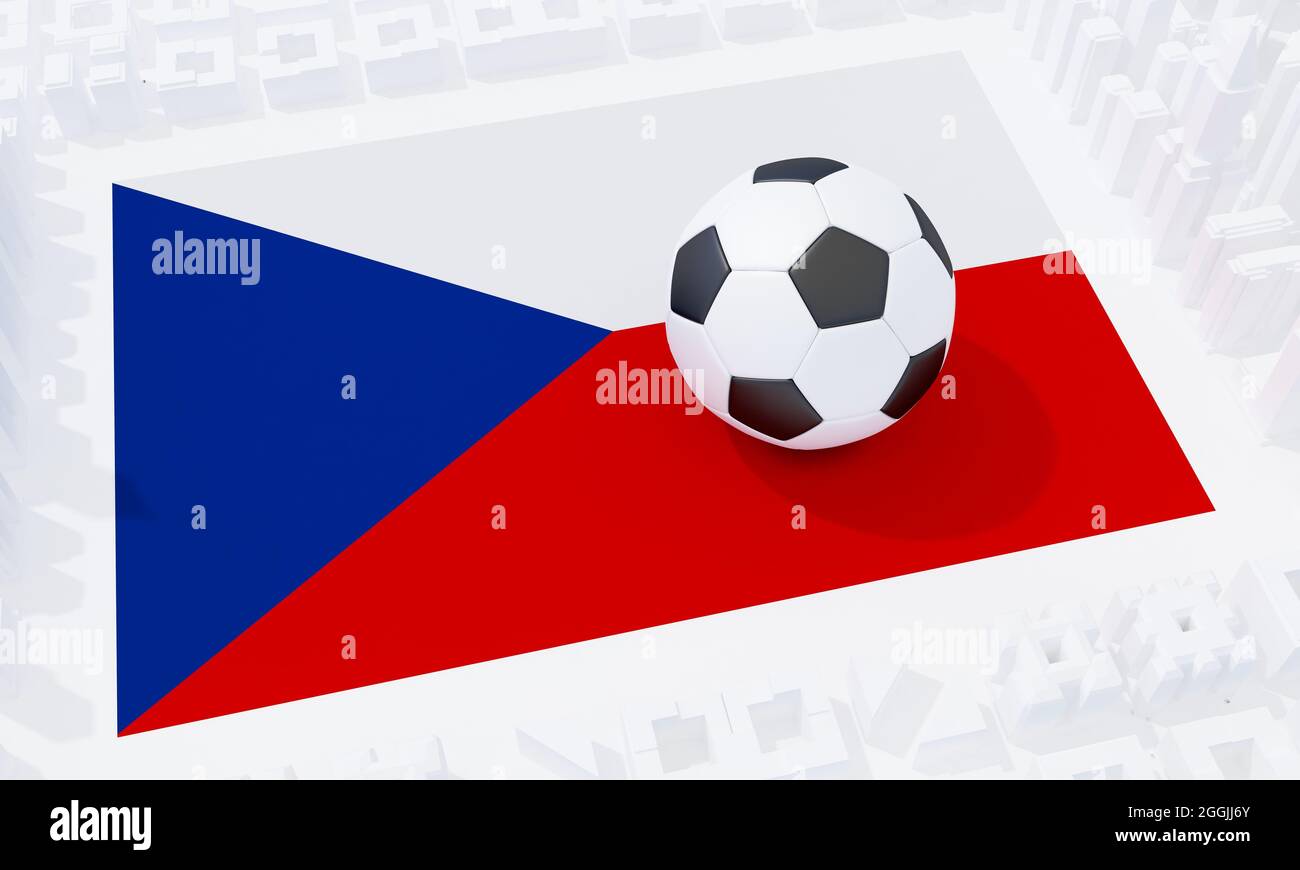 soccer ball on the Czech Republic flag. 3d rendering Stock Photo - Alamy