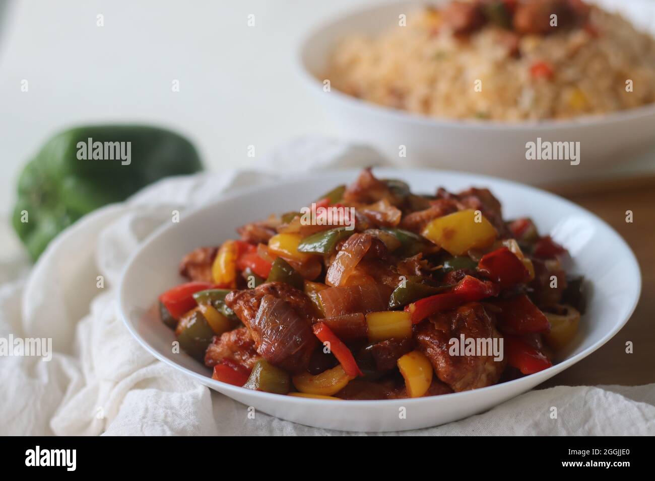 Chilli Chicken Made with Marinated and air fried chicken chunks in a ...