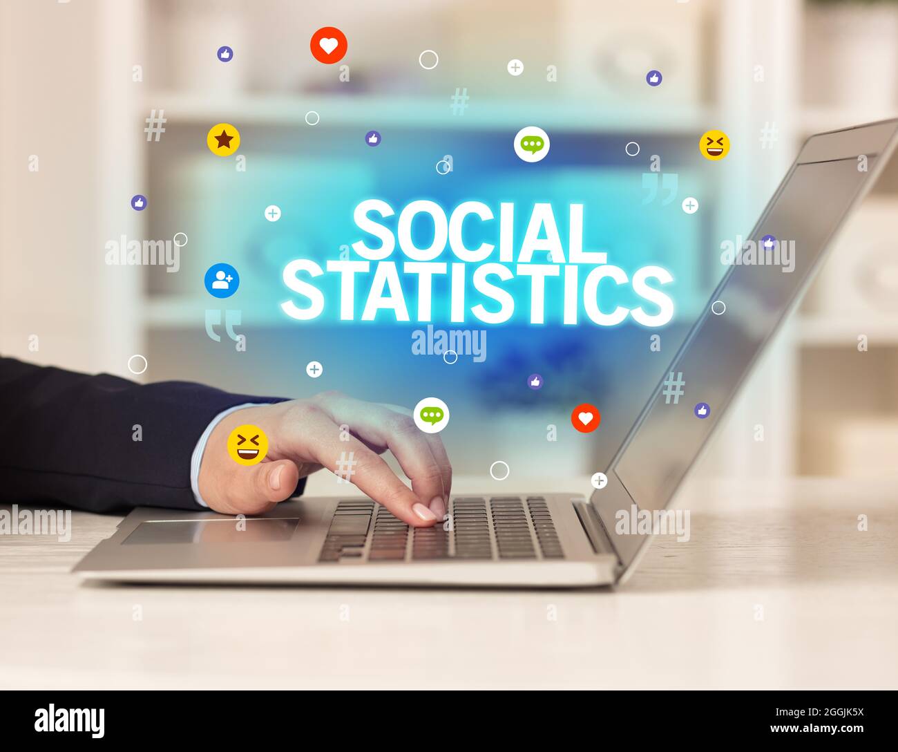 Freelance woman using laptop concept Stock Photo - Alamy