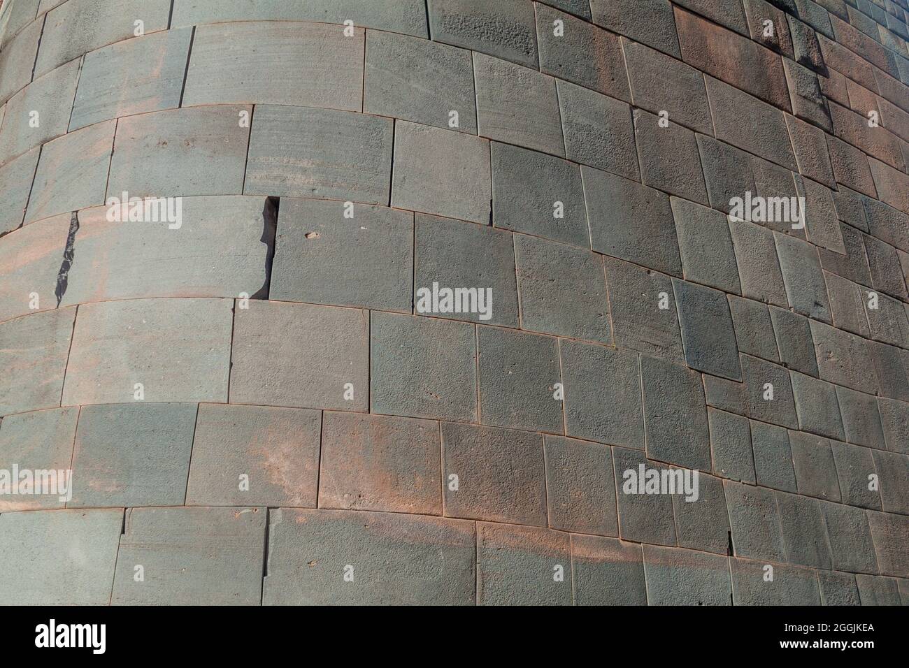 Detail of a wall of Inca's Qorikancha temple ruins in Cuzco, Peru Stock ...