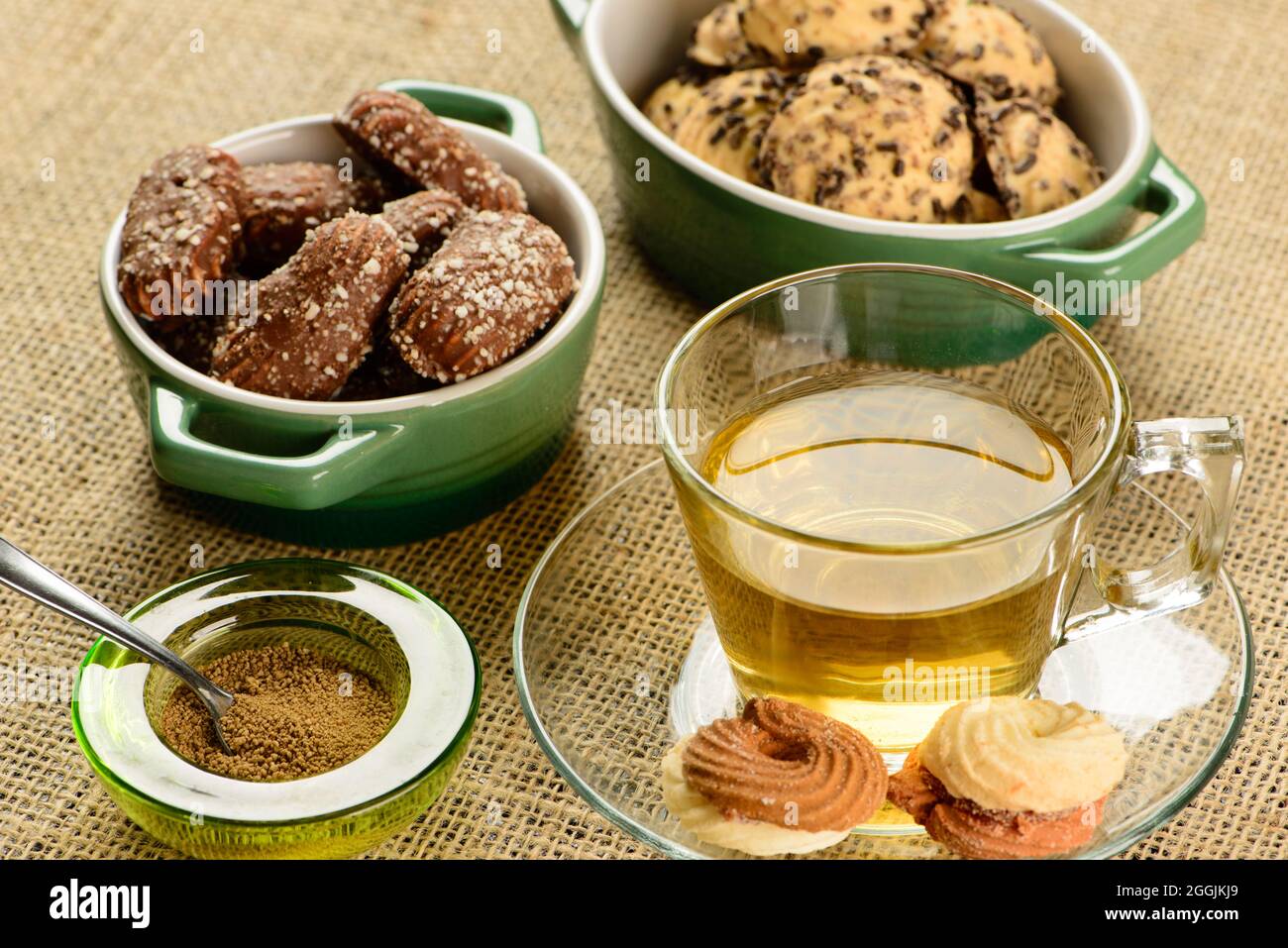 cup of fennel tea with crackers Stock Photo - Alamy