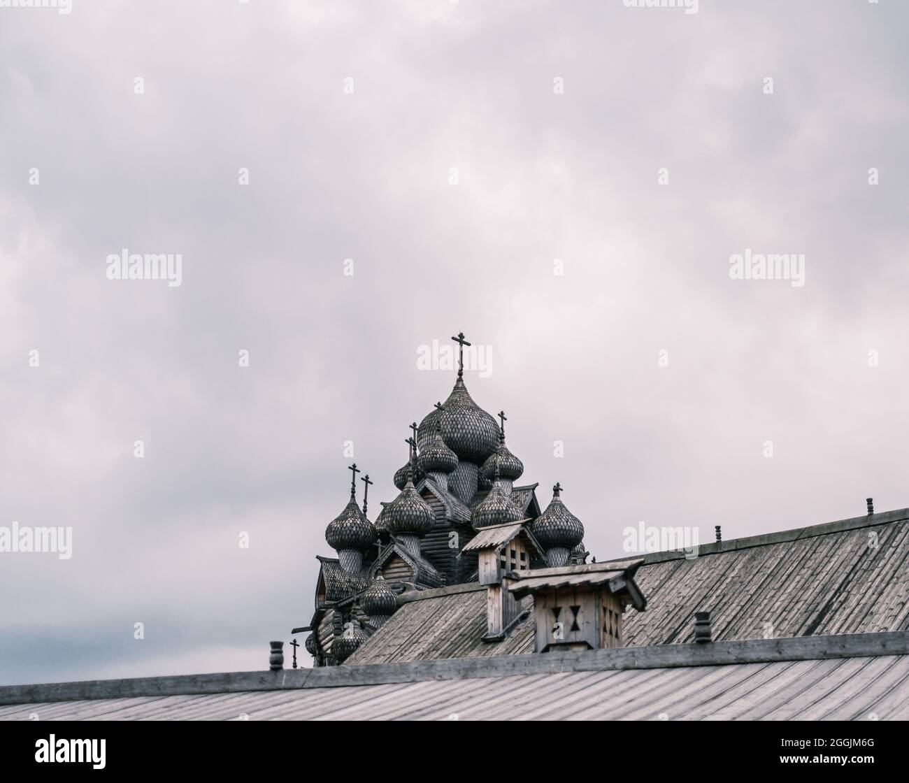 Wooden orthodox Pokrovskaya church. The current temple in the Nevsky ...