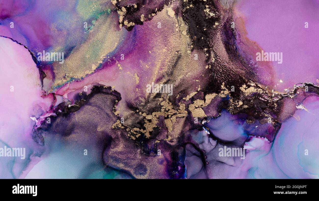 Closeup of multicolored alcohol ink abstract texture, trendy wallpaper ...