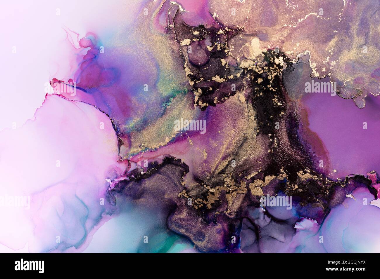 Closeup of multicolored alcohol ink abstract texture, trendy wallpaper ...