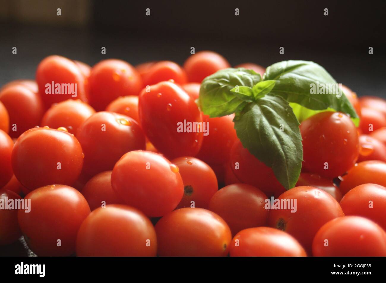 Salad tomatoes basil sweet hi-res stock photography and images - Alamy