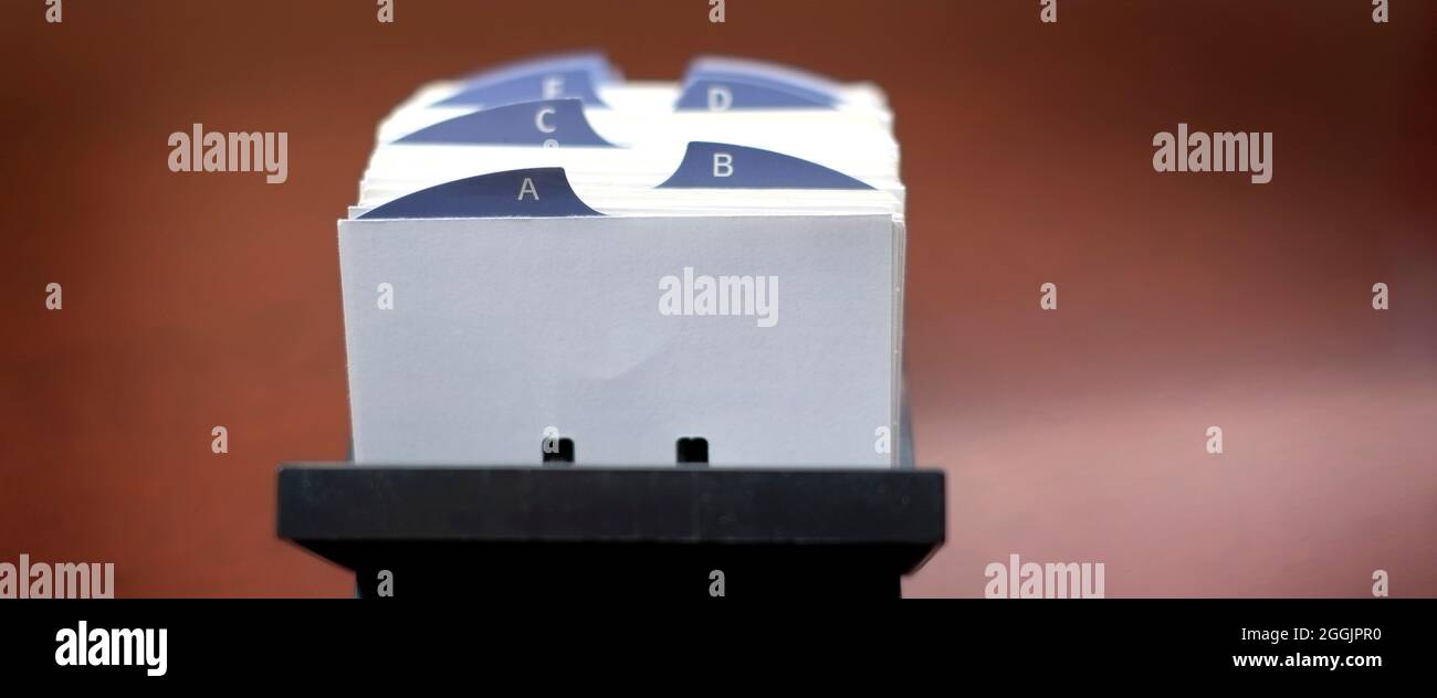 Index cards for organizing business contacts and information Stock ...