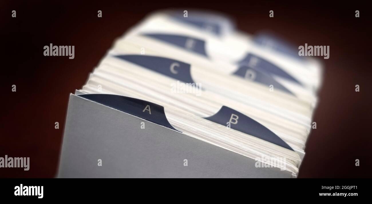 Index cards for organizing business contacts and information Stock ...
