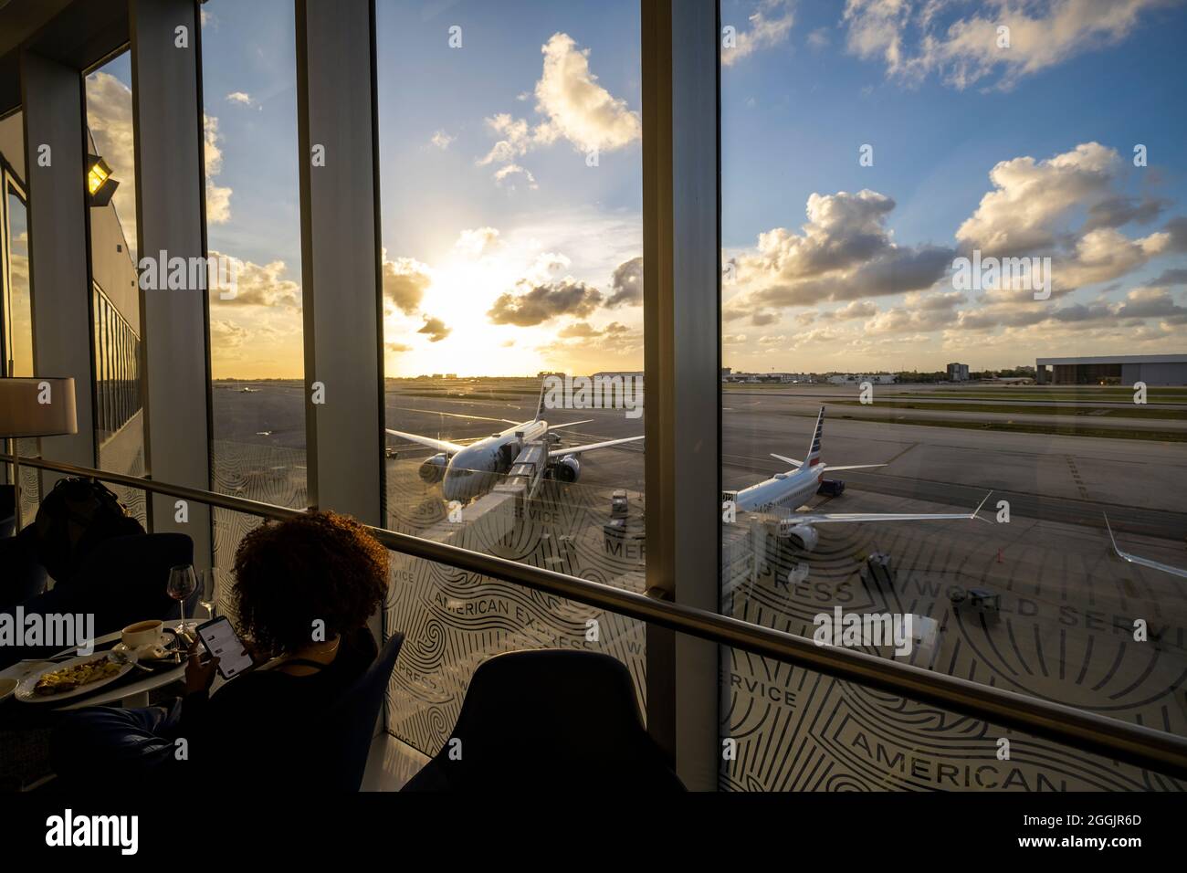 Miami International Airport view from American Express Lounge, Miami ...