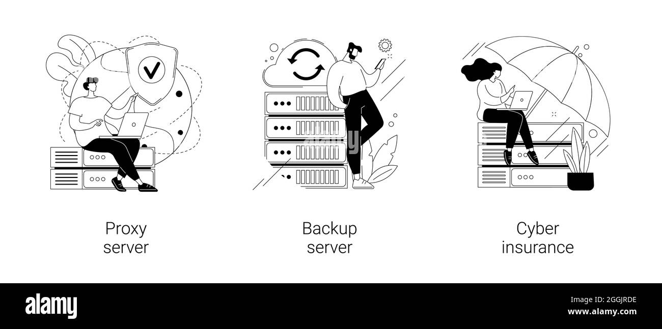 Online Data Access And Security Abstract Concept Vector Illustrations