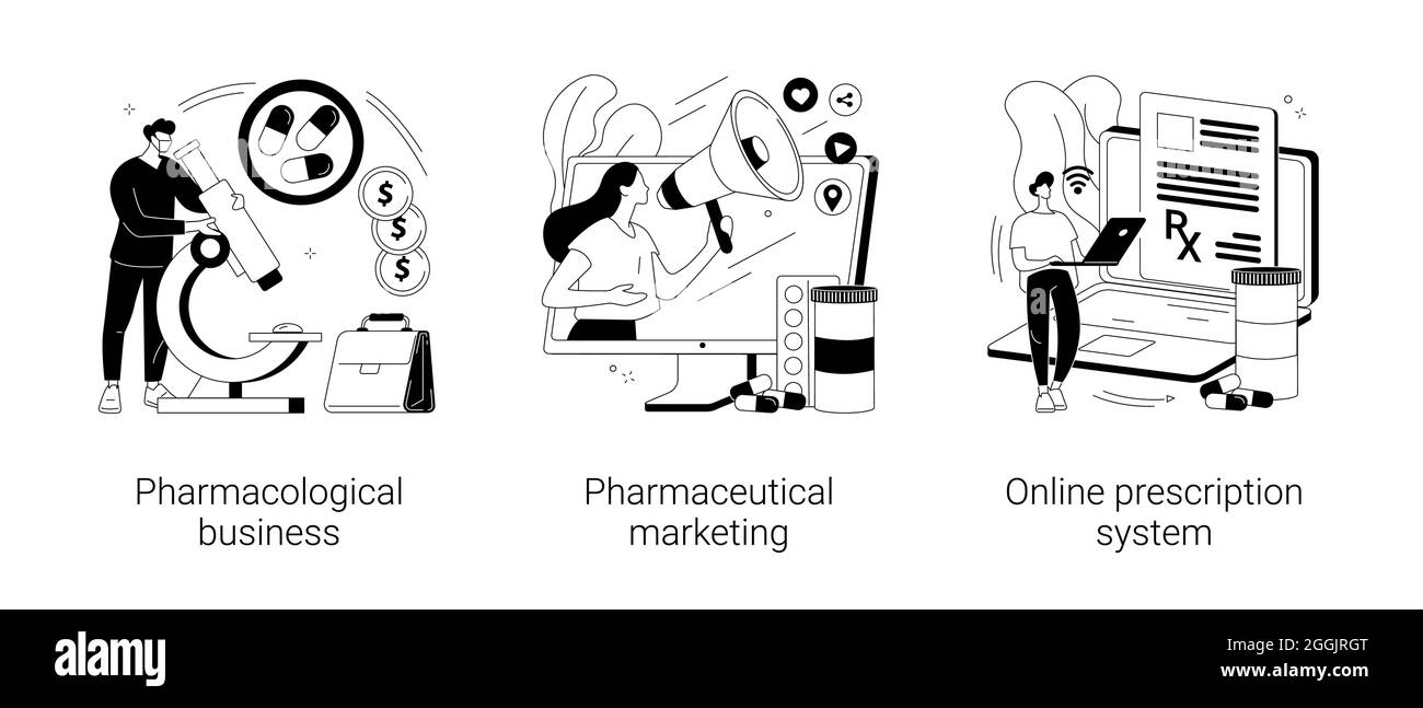 Drugs And Medication Industry Abstract Concept Vector Illustrations