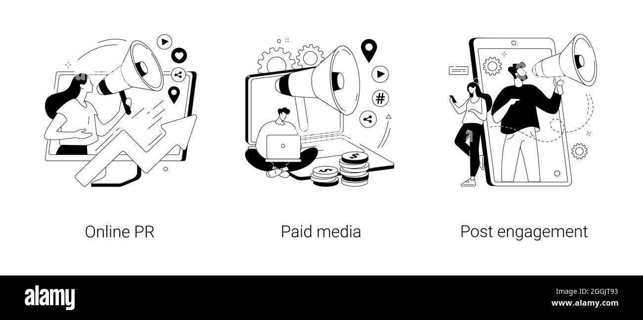 Digital PR service abstract concept vector illustrations Stock Vector ...