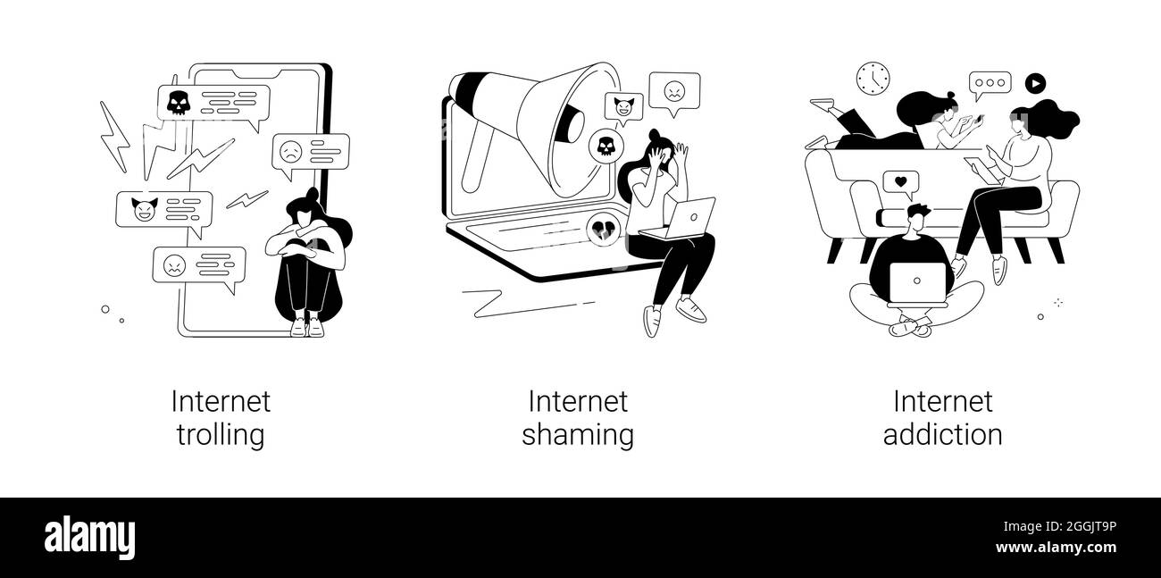 Social media behavior abstract concept vector illustrations Stock ...