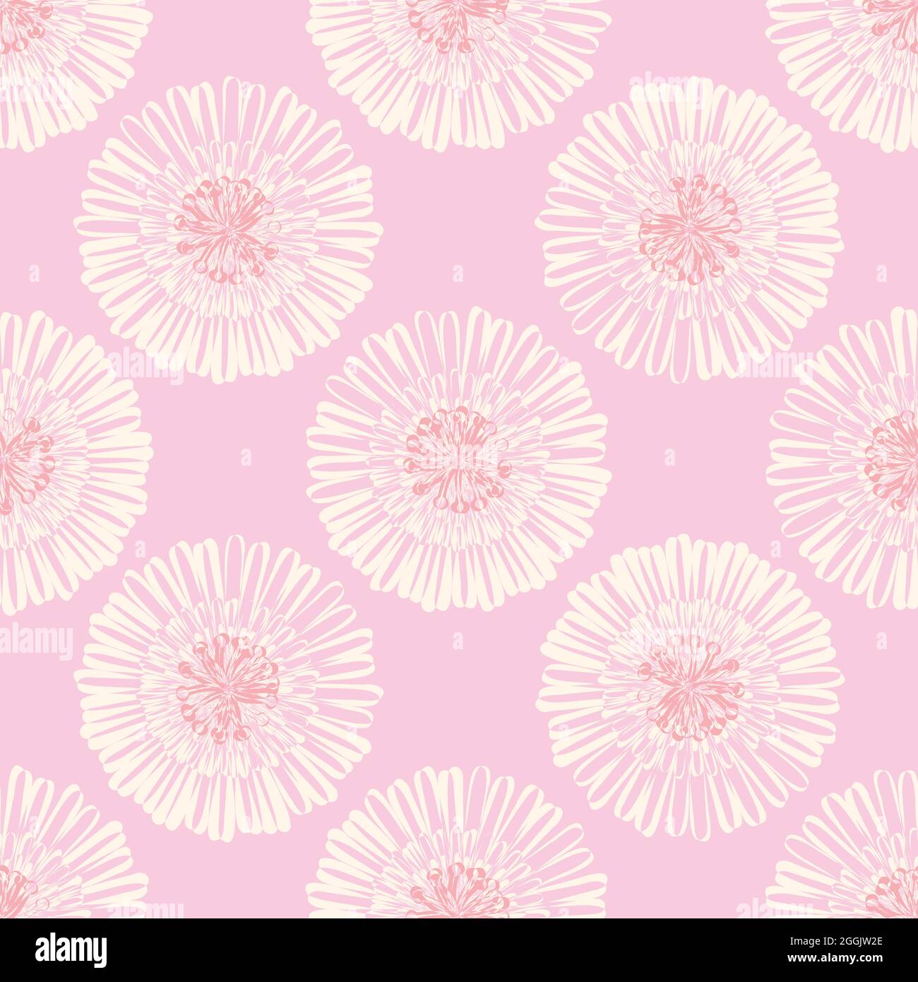 Modern abstract gerbera daisy flower seamless pattern background ...