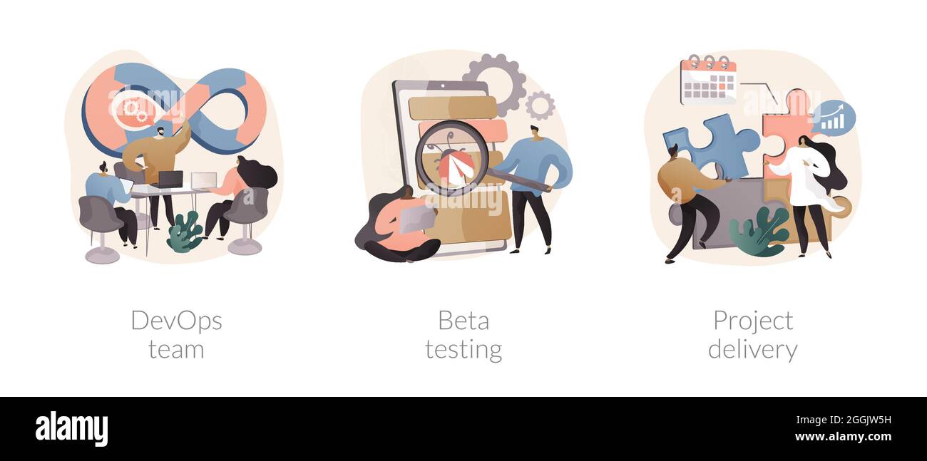 IT teamwork abstract concept vector illustrations Stock Vector Image ...