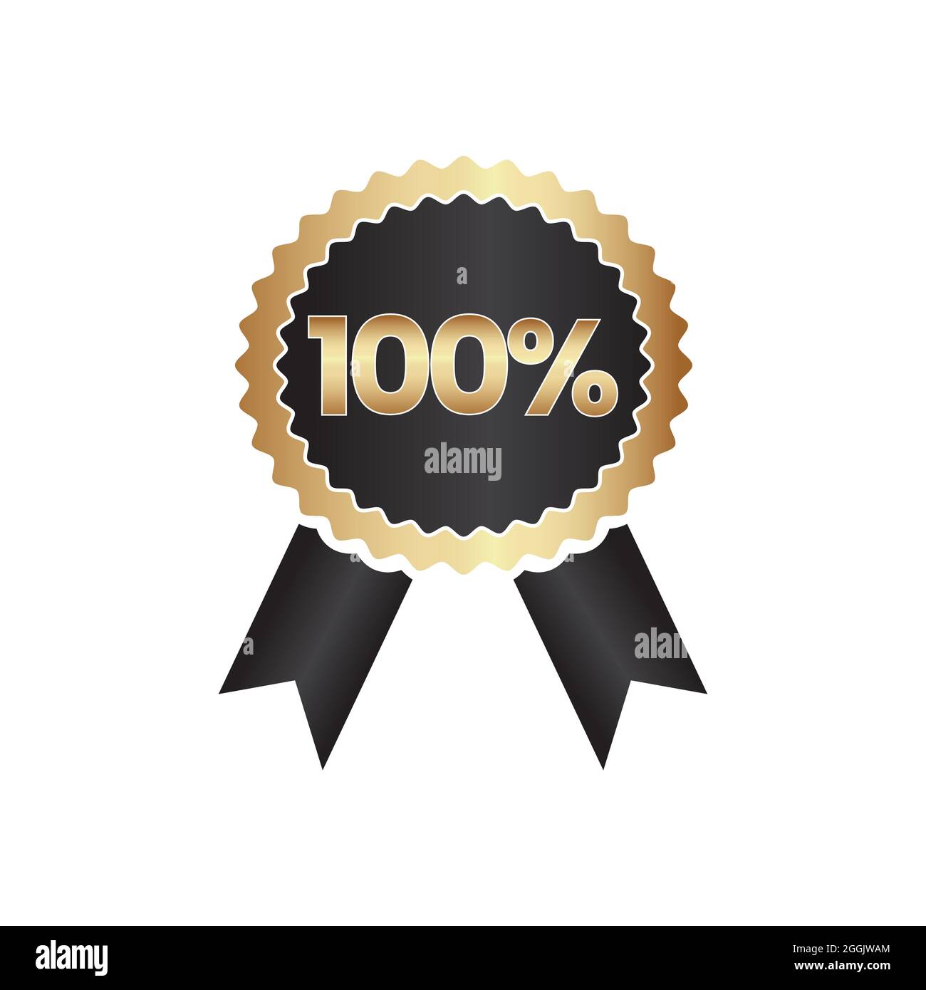100 % Percent Black Gold Ribbon Badge Stock Vector Image & Art - Alamy